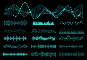 Set isolated audio equalizer or voice frequency Vector Image
