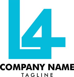 Initial letter l4 logo template design Royalty Free Vector