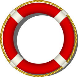 Lifebuoy with red stripes and rope salvation Vector Image
