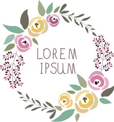 Floral template with signature Royalty Free Vector Image