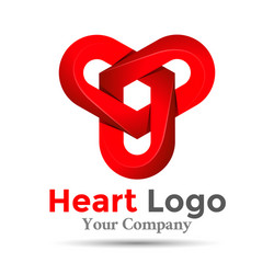 Colorful 3d volume logo design heart symbol icon Vector Image