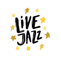 Jazz music poster calligraphy lettering Royalty Free Vector