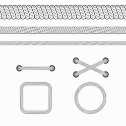 Set looped ropes with metal holes rope threads Vector Image
