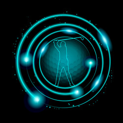 Golf technology logo Royalty Free Vector Image