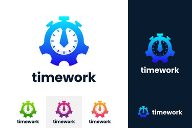 Time work logo design template success Royalty Free Vector