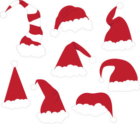 Santa hats doodles Royalty Free Vector Image - VectorStock
