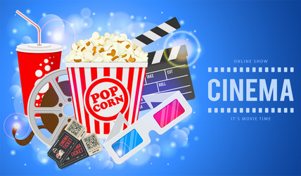 Cinema and movie banner Royalty Free Vector Image