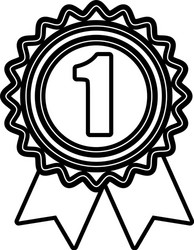 1st Place Ribbon Black And White