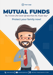 Mutual funds banner design template Royalty Free Vector