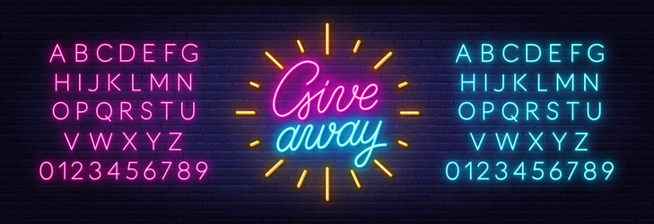 Happy birthday neon sign greeting card on dark Vector Image