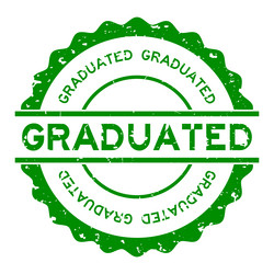 Grunge green graduated word with star icon round Vector Image
