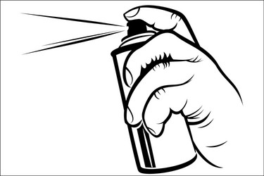 Hand holding spray paint Royalty Free Vector Image