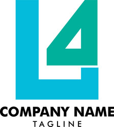 Initial letter l4 logo template design Royalty Free Vector