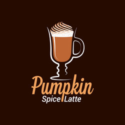 Tasty pumpkin spice latte in cute red cup Vector Image