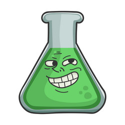 Student science beaker character cartoon Vector Image