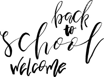 Welcome back to school lettering text logo Vector Image