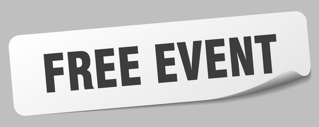 Free event sticker label Royalty Free Vector Image