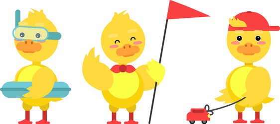 Cute Yellow Duck Characters Standing Vector Images (over 130)