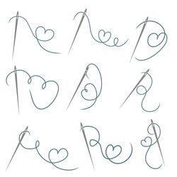 Heart with a needle thread icon for design Vector Image