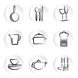 Continuous one line plate with fork and knife Vector Image