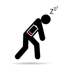 Tired man icon with shadow sleep emotion Vector Image
