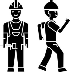 Repair man black concept icon man Royalty Free Vector Image