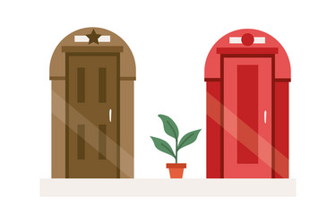 Door choice design Royalty Free Vector Image - VectorStock