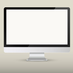 Stylish computer black screen on background Vector Image