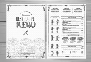 Hand drawing restaurant menu design Royalty Free Vector