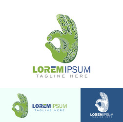 Hand up together logo icon Royalty Free Vector Image