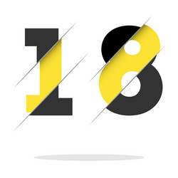 17 1 7 number logo design with a creative cut Vector Image