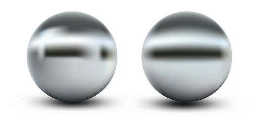 Realistic set of chrome balls on transparent Vector Image