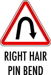 Left hair pin bend sign isolated on white Vector Image