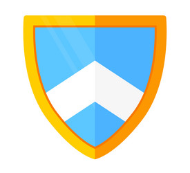 Checkered shield - modern flat design style single