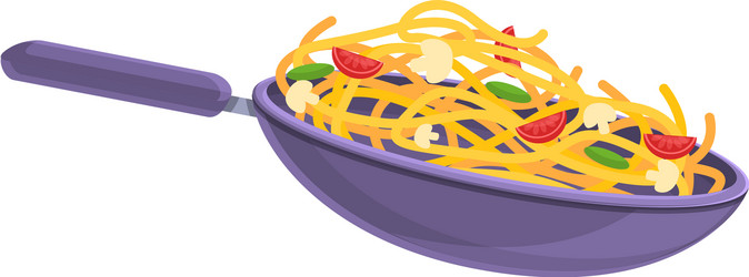 Wok food cuisine icon cartoon style Royalty Free Vector