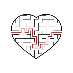 Abstract heart shaped labyrinth game for kids Vector Image