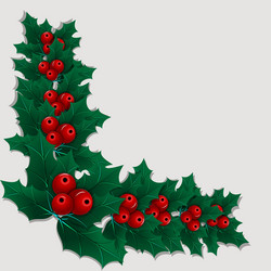 Holly Corner Border Clipart
