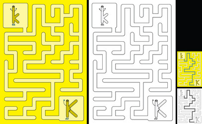 Easy alphabet maze - letter k Royalty Free Vector Image