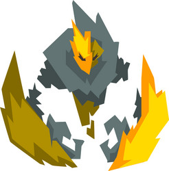 Fire stone monster fantasy mystic creature Vector Image