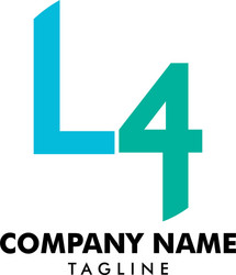 Initial letter l4 logo template design Royalty Free Vector