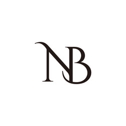 Letter nb simple linked font logo Royalty Free Vector Image