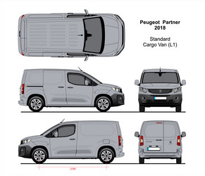 Peugeot Partner Long Wheelbase 2016 Passenger Van Vector Image