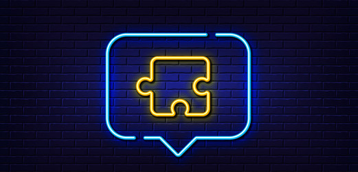 Puzzle piece line icon jigsaw game shape sign Vector Image