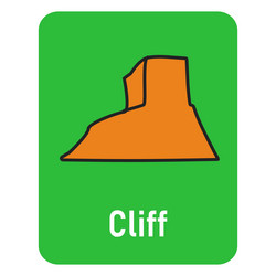 Island green flashcard Royalty Free Vector Image