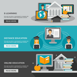 E-learning banner set Royalty Free Vector Image