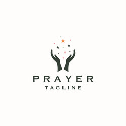 Hand praying logo Royalty Free Vector Image - VectorStock