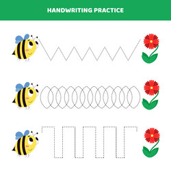 Handwriting practice sheet Royalty Free Vector Image