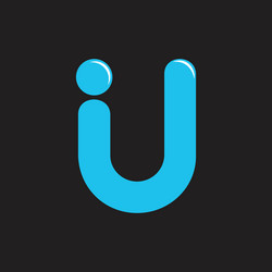 Letter iu outline simple geometric logo Royalty Free Vector