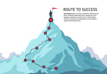 Isometric business journey path to success target Vector Image