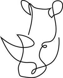 One Line Rhino Vector Images (over 120)